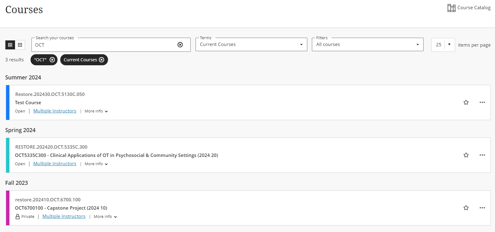Blackboard Courses Page - Filters and Personalization – University of ...